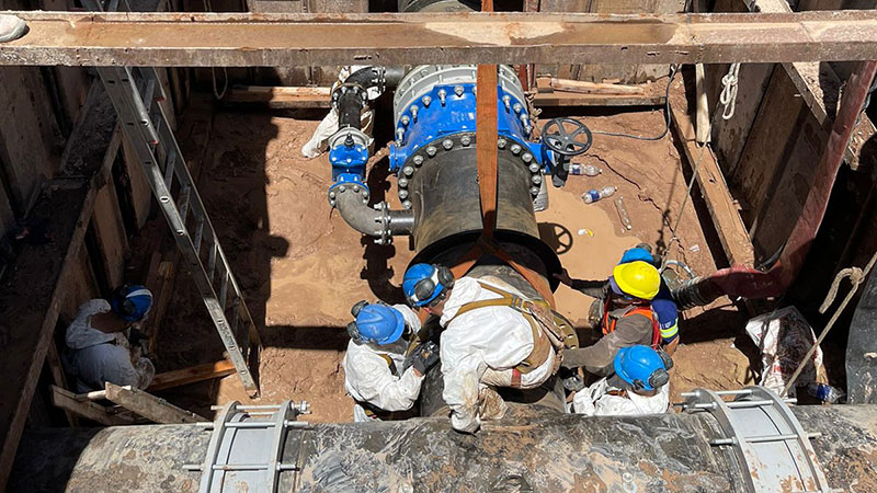 AySA realizó un empalme en Dique Luján, para reforzar el servicio de agua potable a 230.000 ...